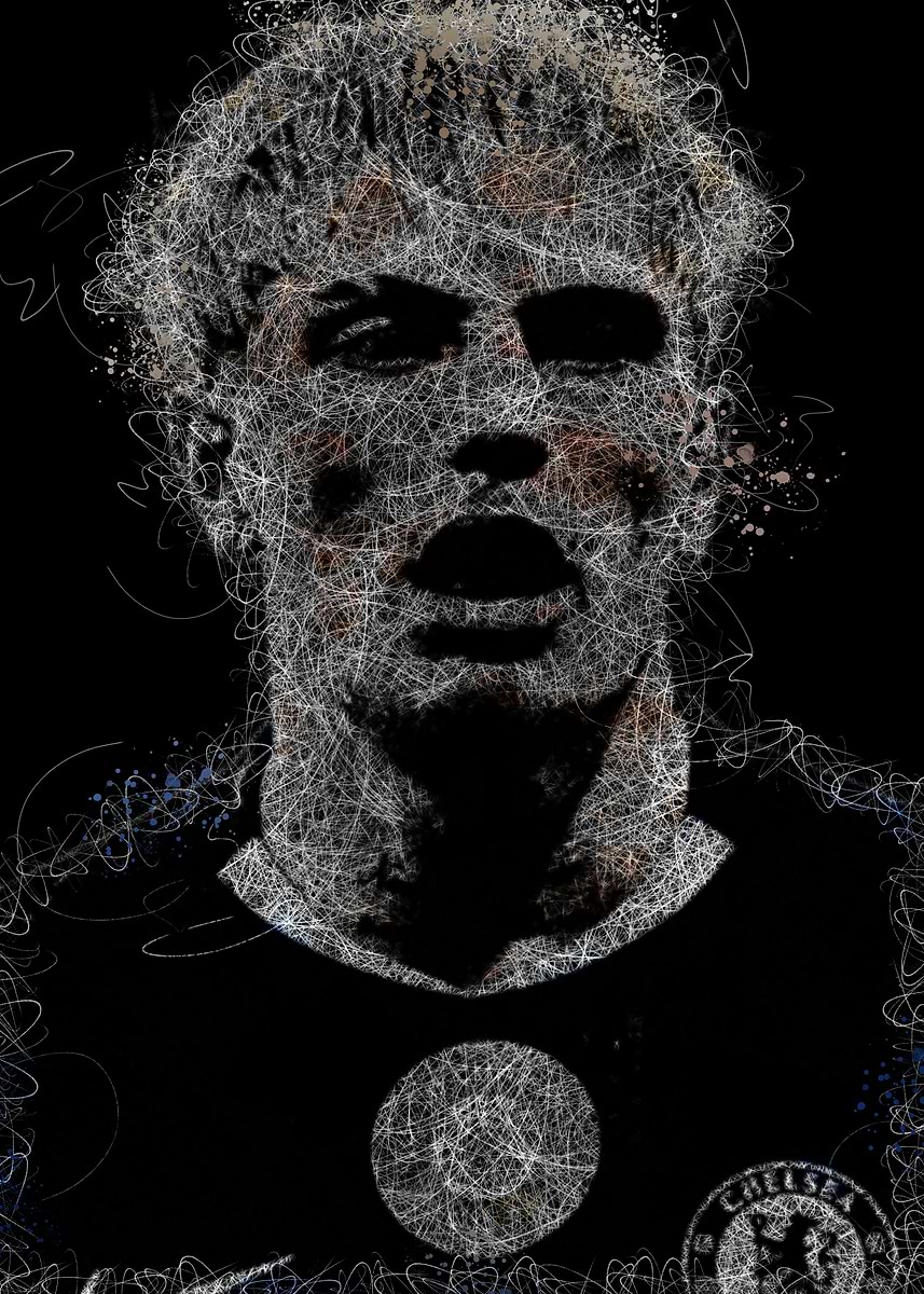 'Alejandro Garnacho Portrait' Poster, picture, metal print, paint by ...