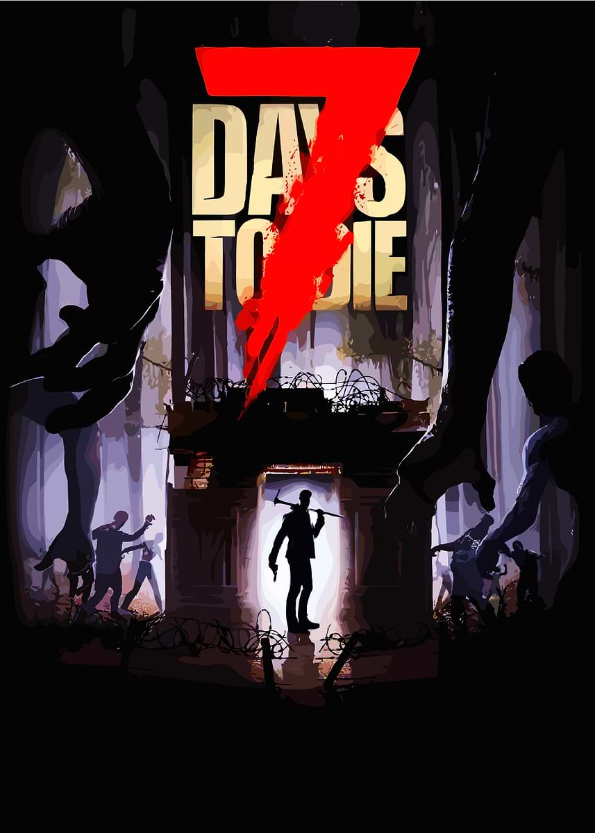 '7 Days to Die Game Cover Art' Poster, picture, metal print, paint by ...