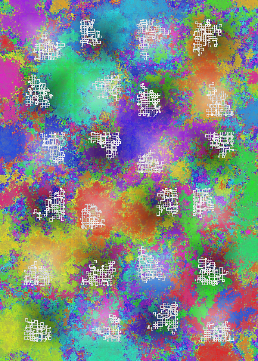 'Abstract Square Clusters on Colorful Background' Poster, picture ...
