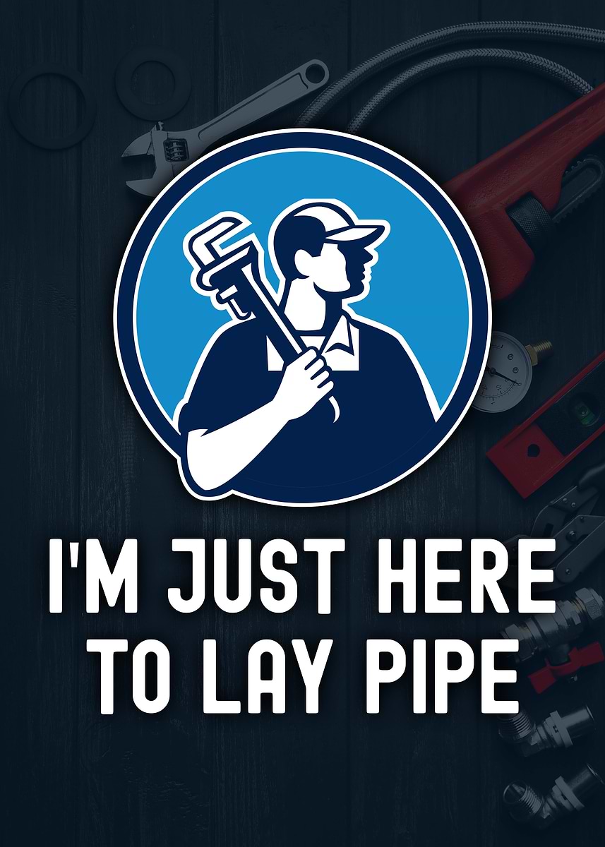 'Plumber 'I'm Just Here To Lay Pipe'' Poster, picture, metal print ...