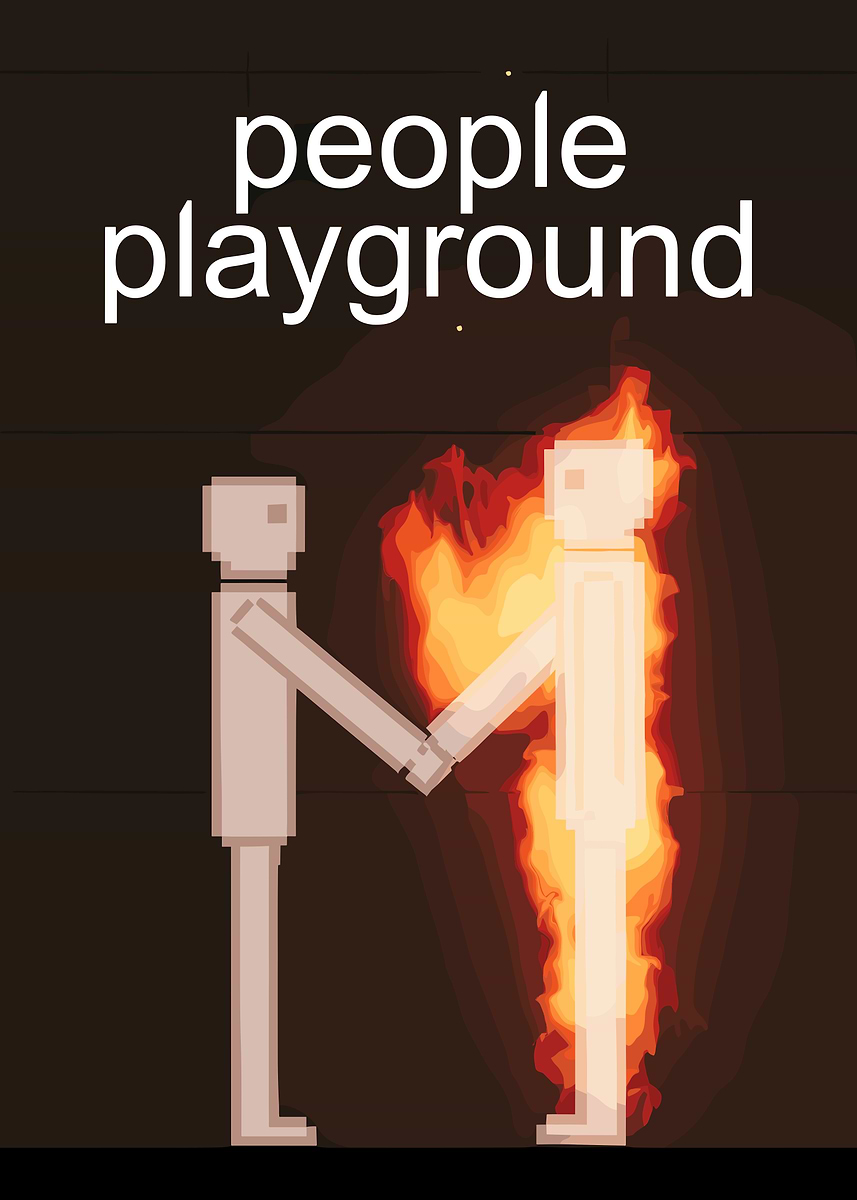 'People Playground Fire Scene' Poster, picture, metal print, paint by ...