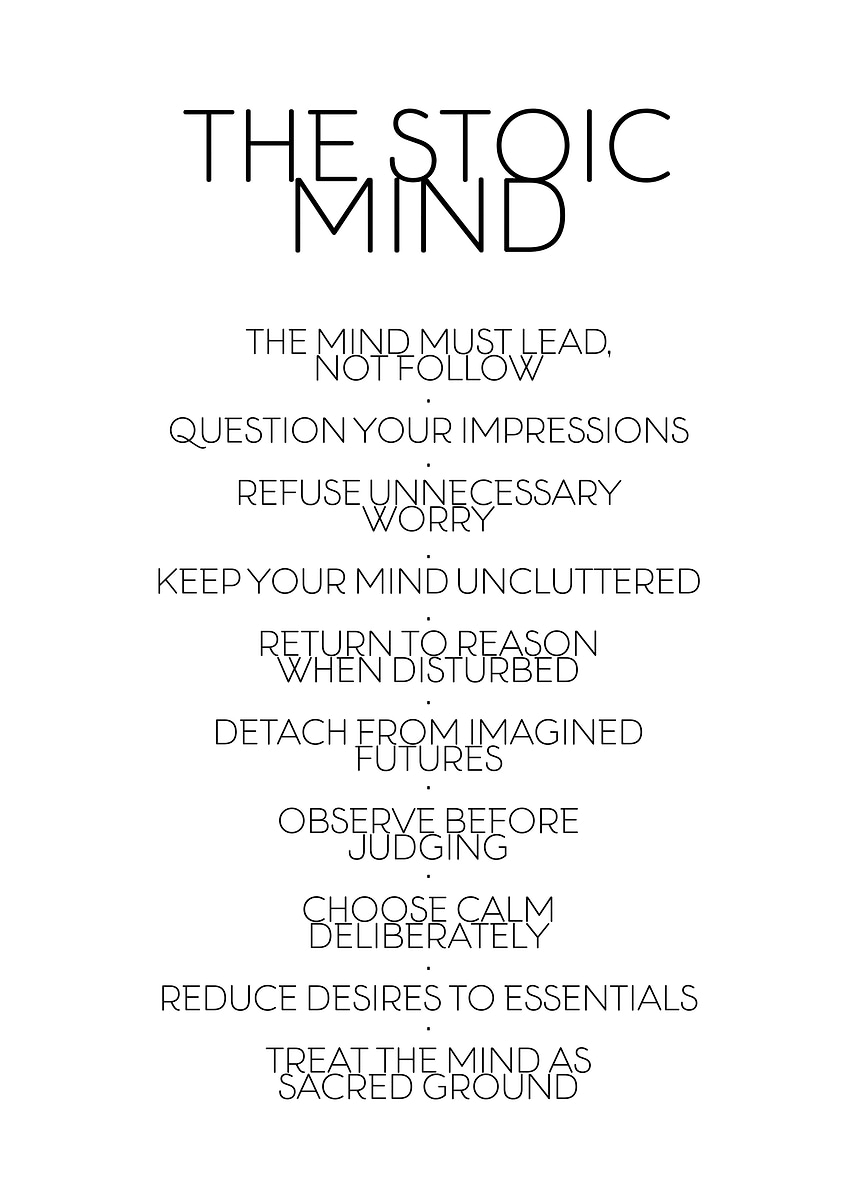 'The Stoic Mind Principles' Poster, picture, metal print, paint by ...