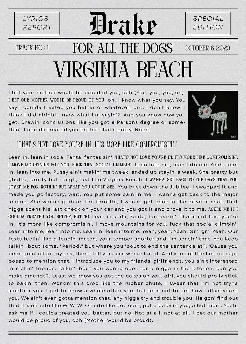 'Drake Virginia Beach ' Poster, picture, metal print, paint by ha ru ...