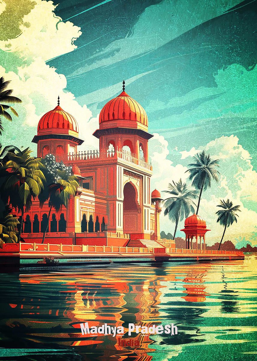 'Madhya Pradesh Palace Poster' Poster, picture, metal print, paint by ...