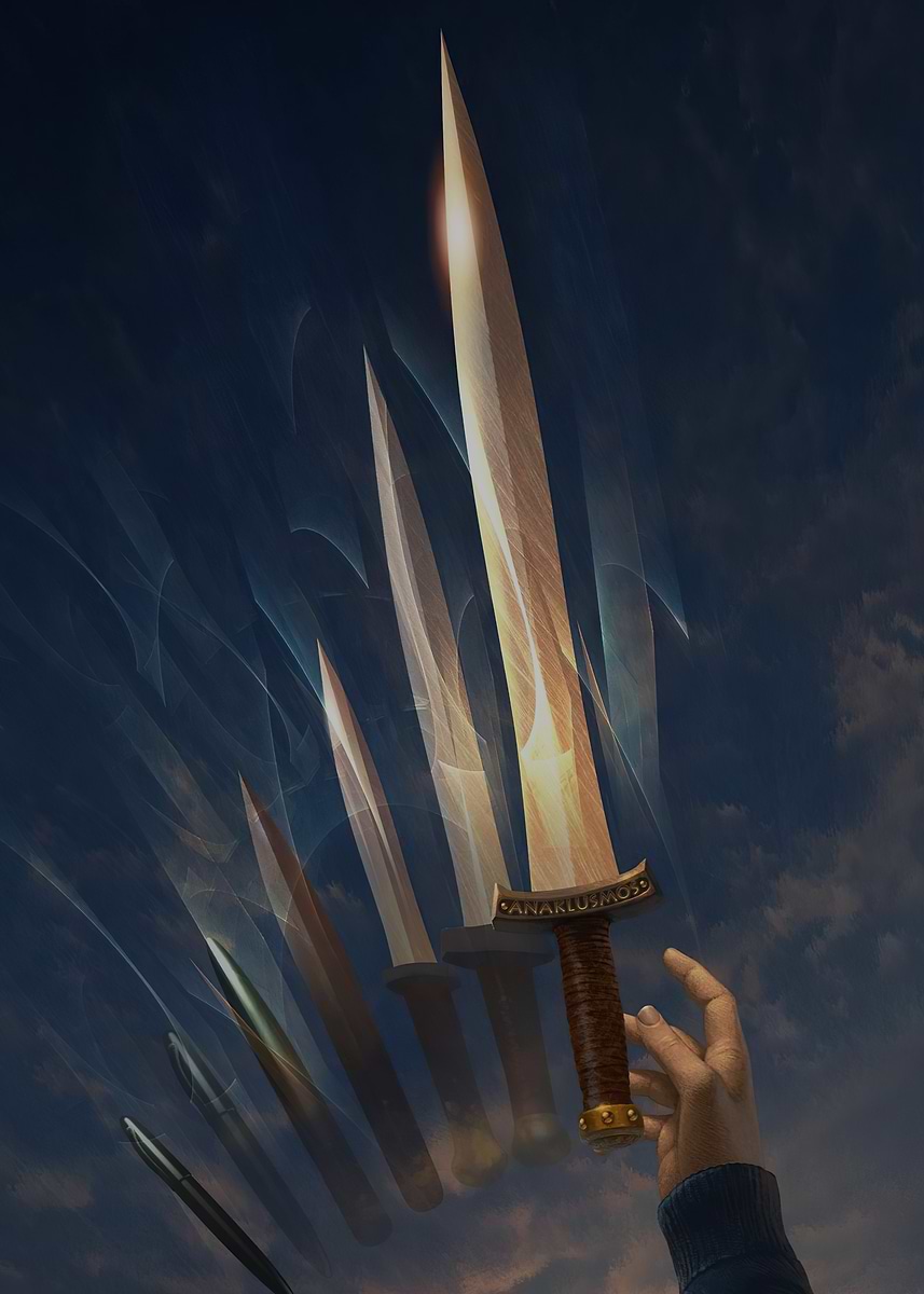 'Percy jackson Hand Reaching for Glowing Swords' Poster, picture, metal ...