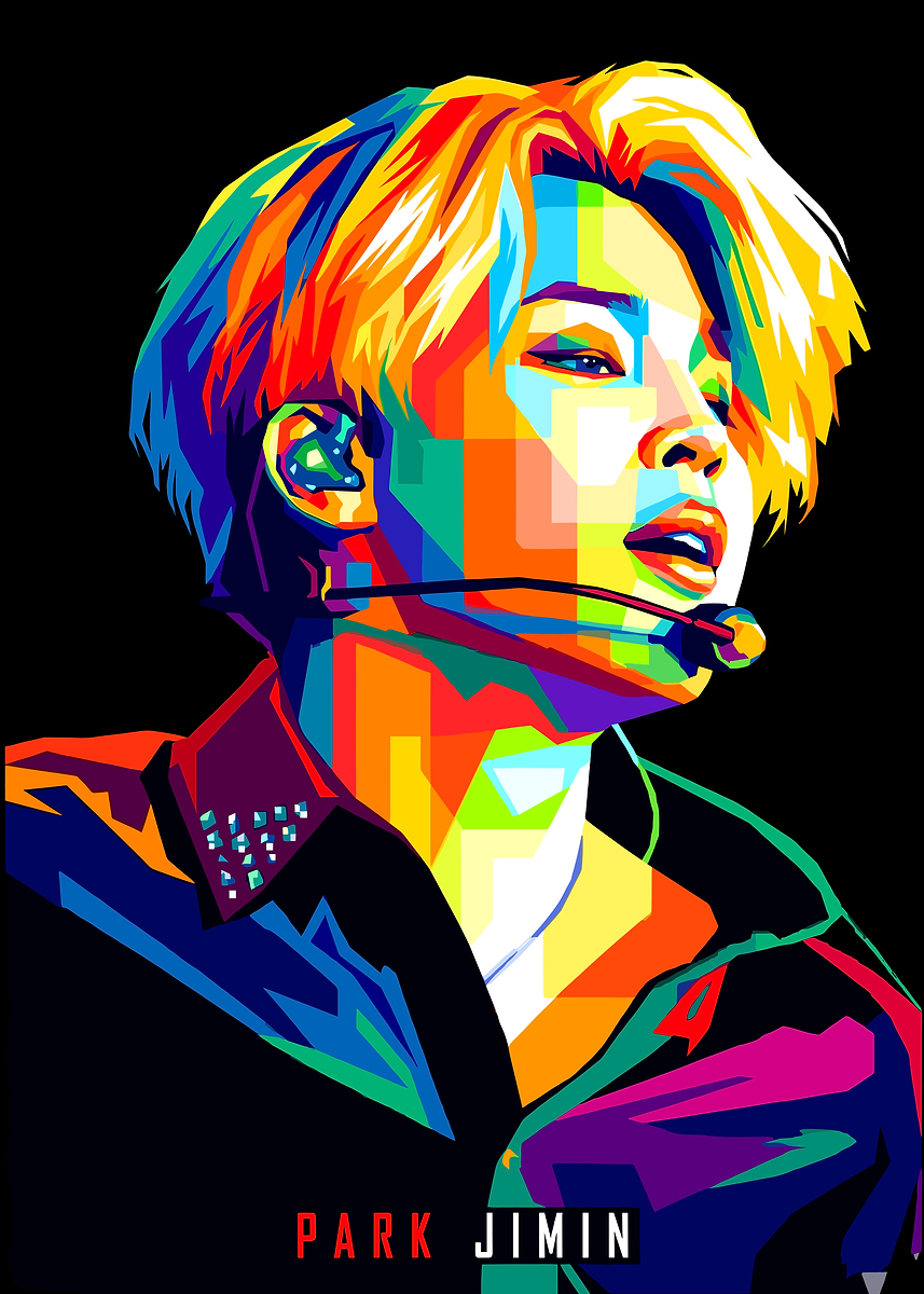 'Park Jimin Pop Art Portrait' Poster, picture, metal print, paint by ...