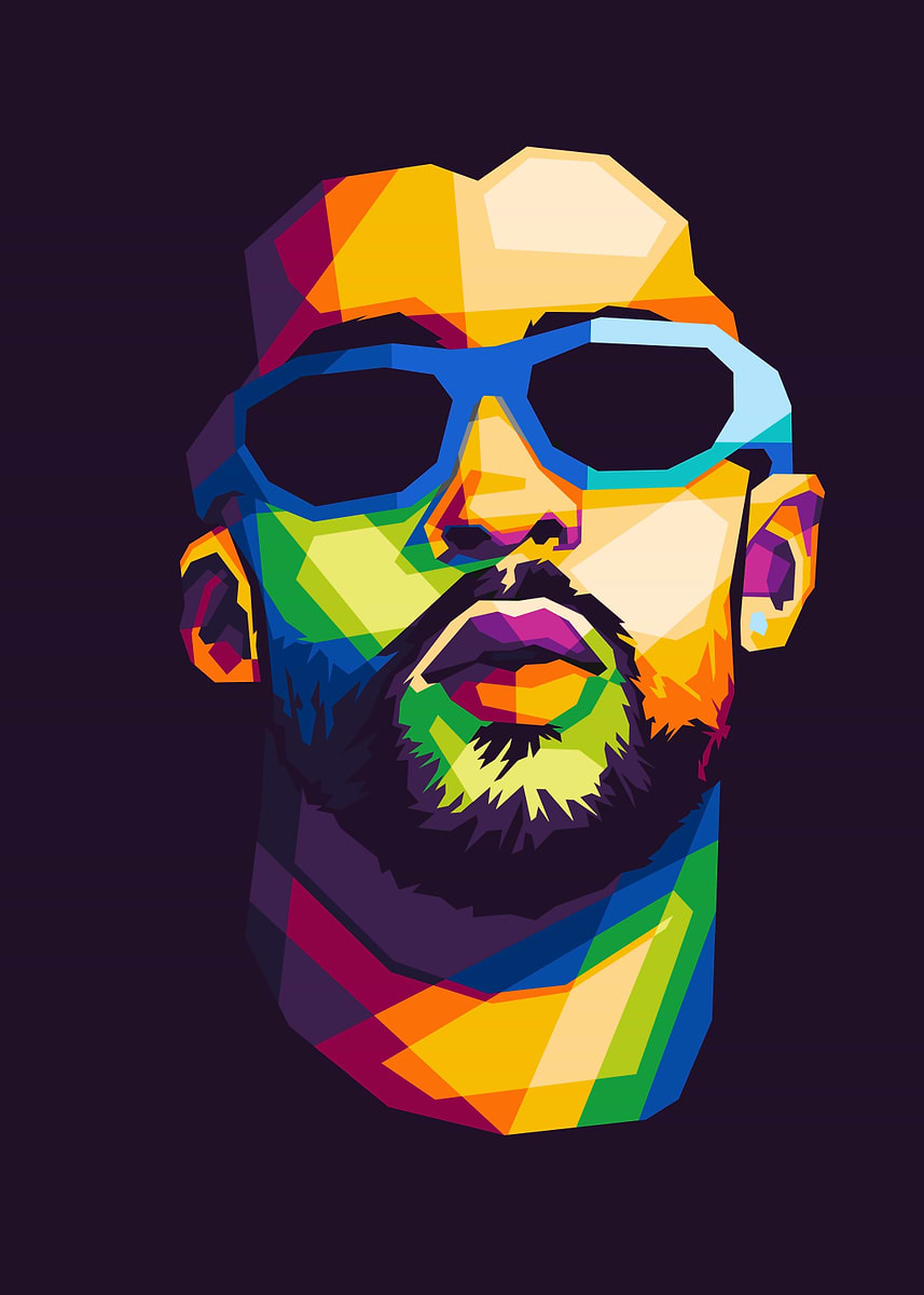 'Colorful Pop Art Portrait of Bad Bunny' Poster, picture, metal print ...