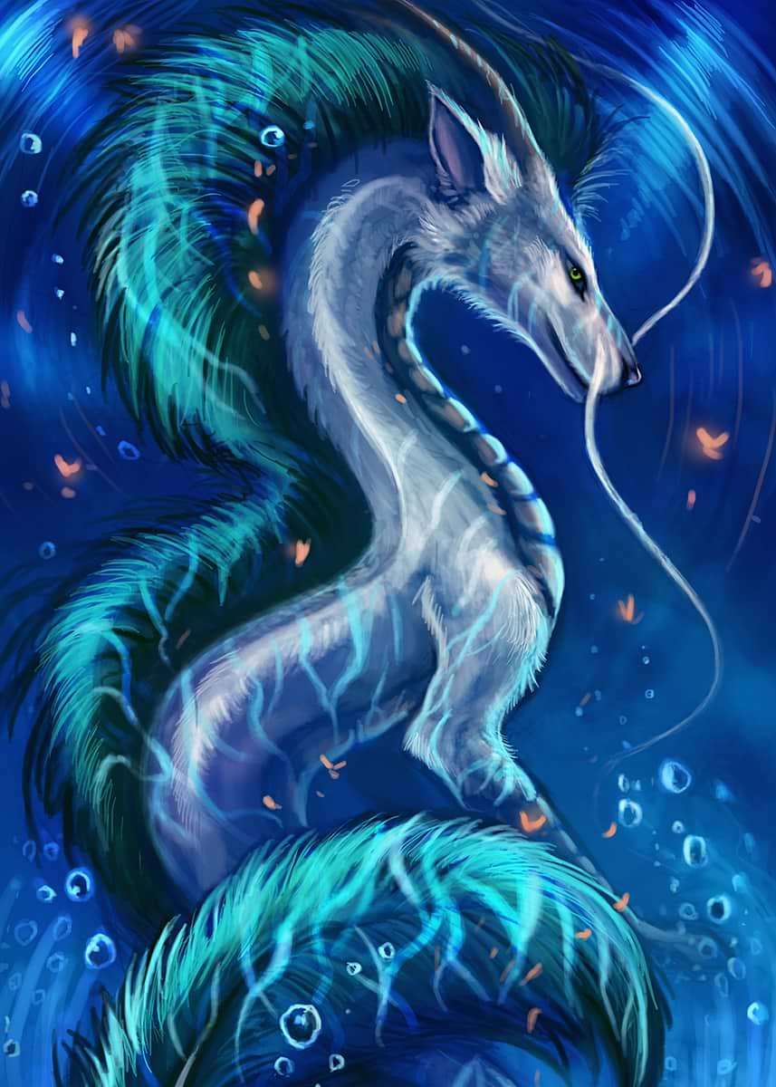 'Mythical Water Dragon' Poster, picture, metal print, paint by CF ...
