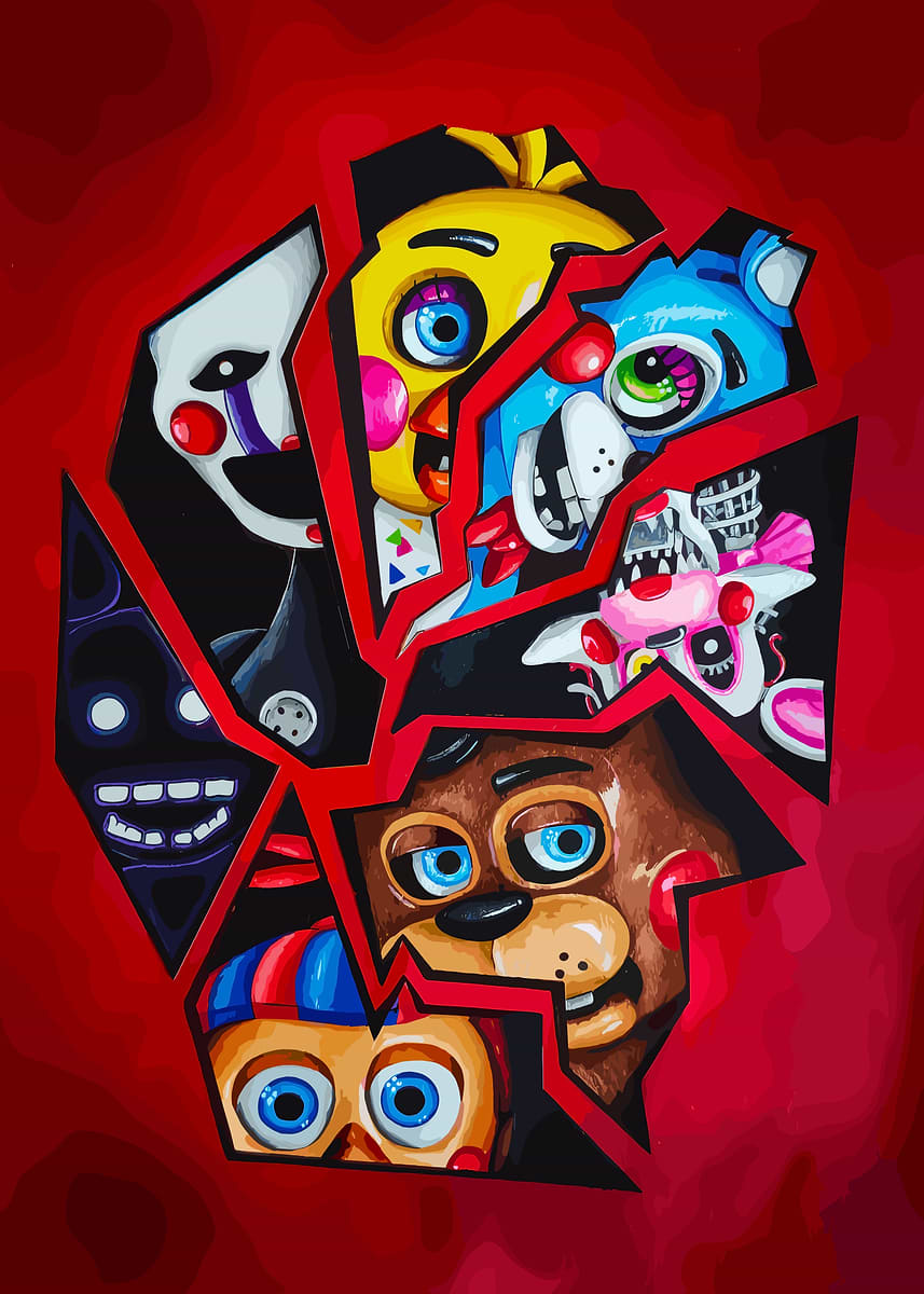 'Five Nights at Freddy's Characters Collage' Poster, picture, metal ...