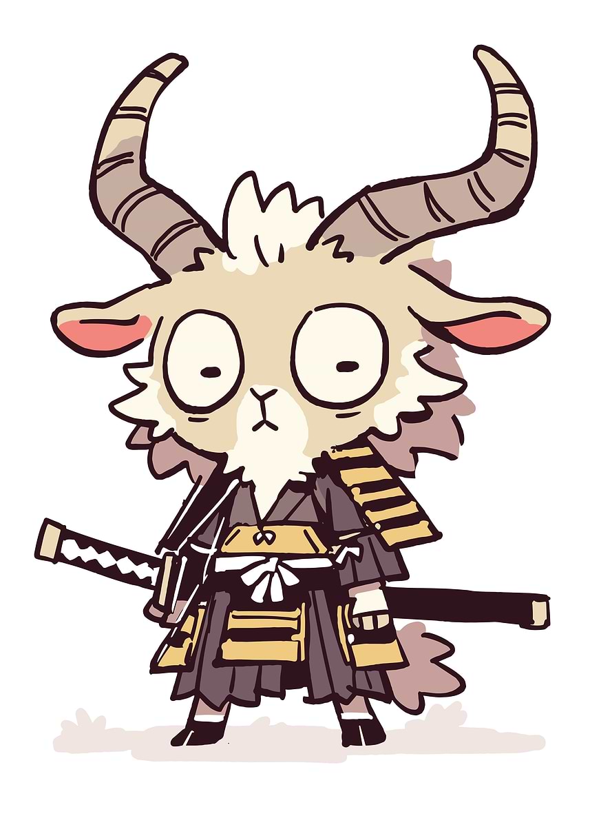 'Samurai Goat Warrior' Poster, picture, metal print, paint by Mason ...