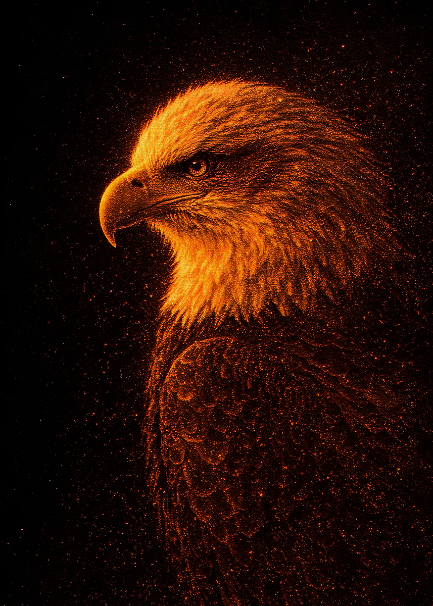 'Fiery Eagle Portrait' Poster, picture, metal print, paint by Jaime ...