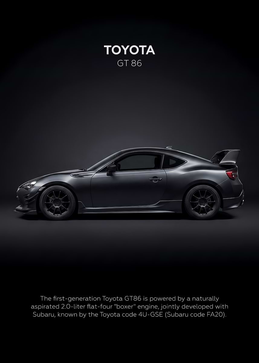 'Toyota GT86 Car' Poster, picture, metal print, paint by Illust Artz ...