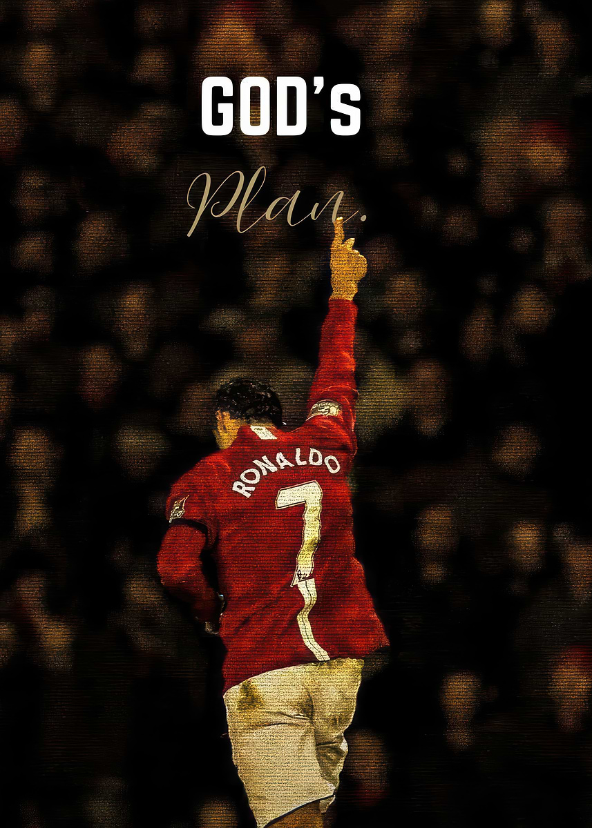 'Cristiano Ronaldo God's Plan' Poster, picture, metal print, paint by ...