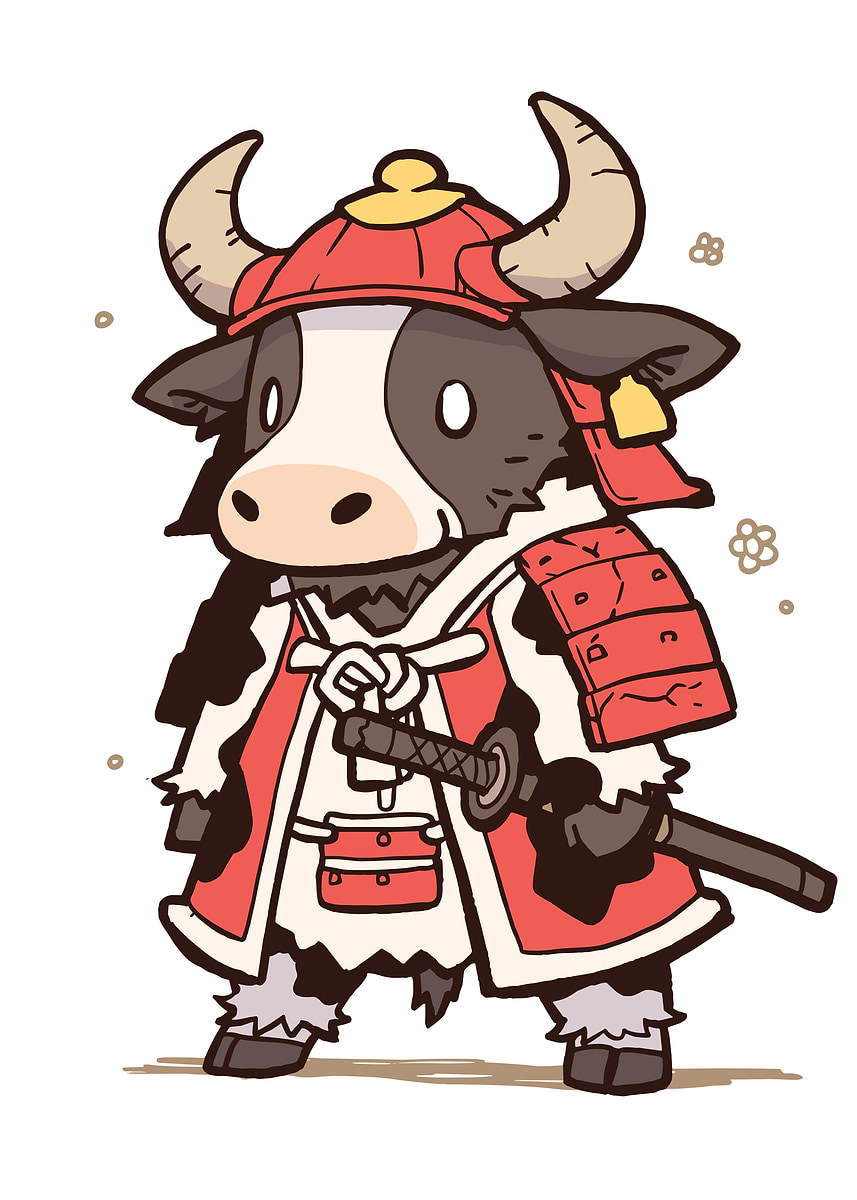 'Samurai Cow Warrior' Poster, picture, metal print, paint by Mason ...