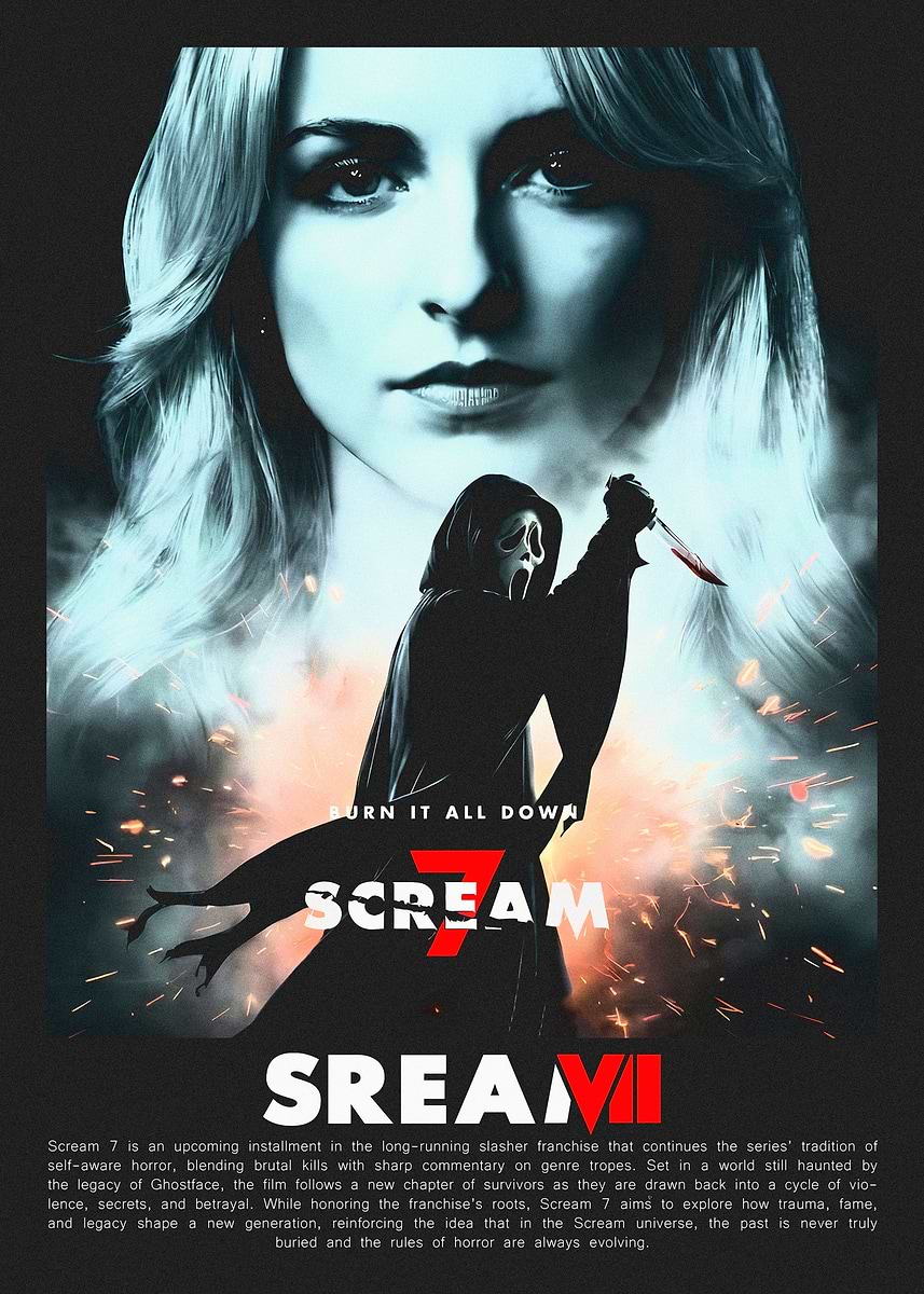 'Scream 7 Movie Poster' Poster, picture, metal print, paint by Gonza ...