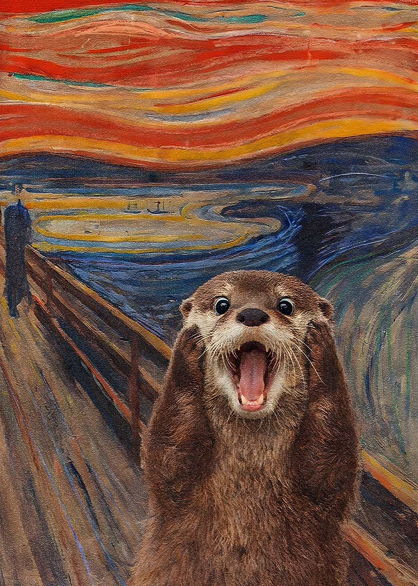 'Otter Screaming in Edvard Munch's The Scream' Poster, picture, metal ...