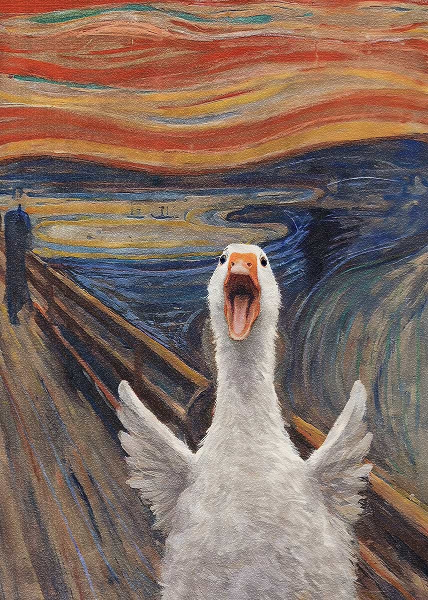 'Goose Screaming in Edvard Munch's The Scream' Poster, picture, metal ...
