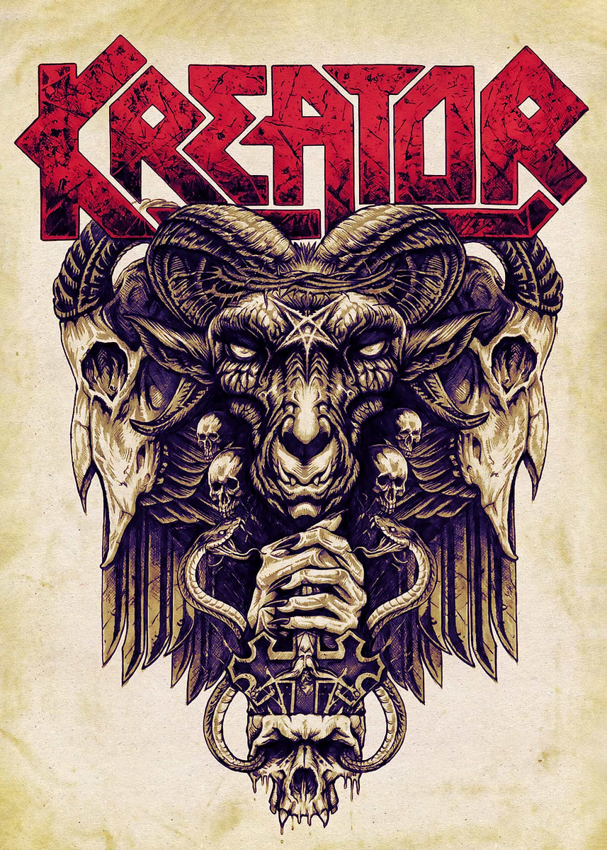 'Kreator Band Logo with Demonic Imagery' Poster, picture, metal print ...