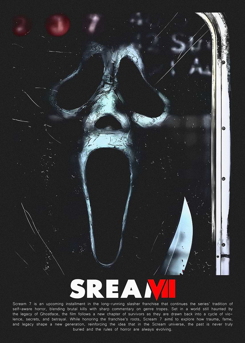 'Scream 7 Movie Poster' Poster, picture, metal print, paint by Gonza ...