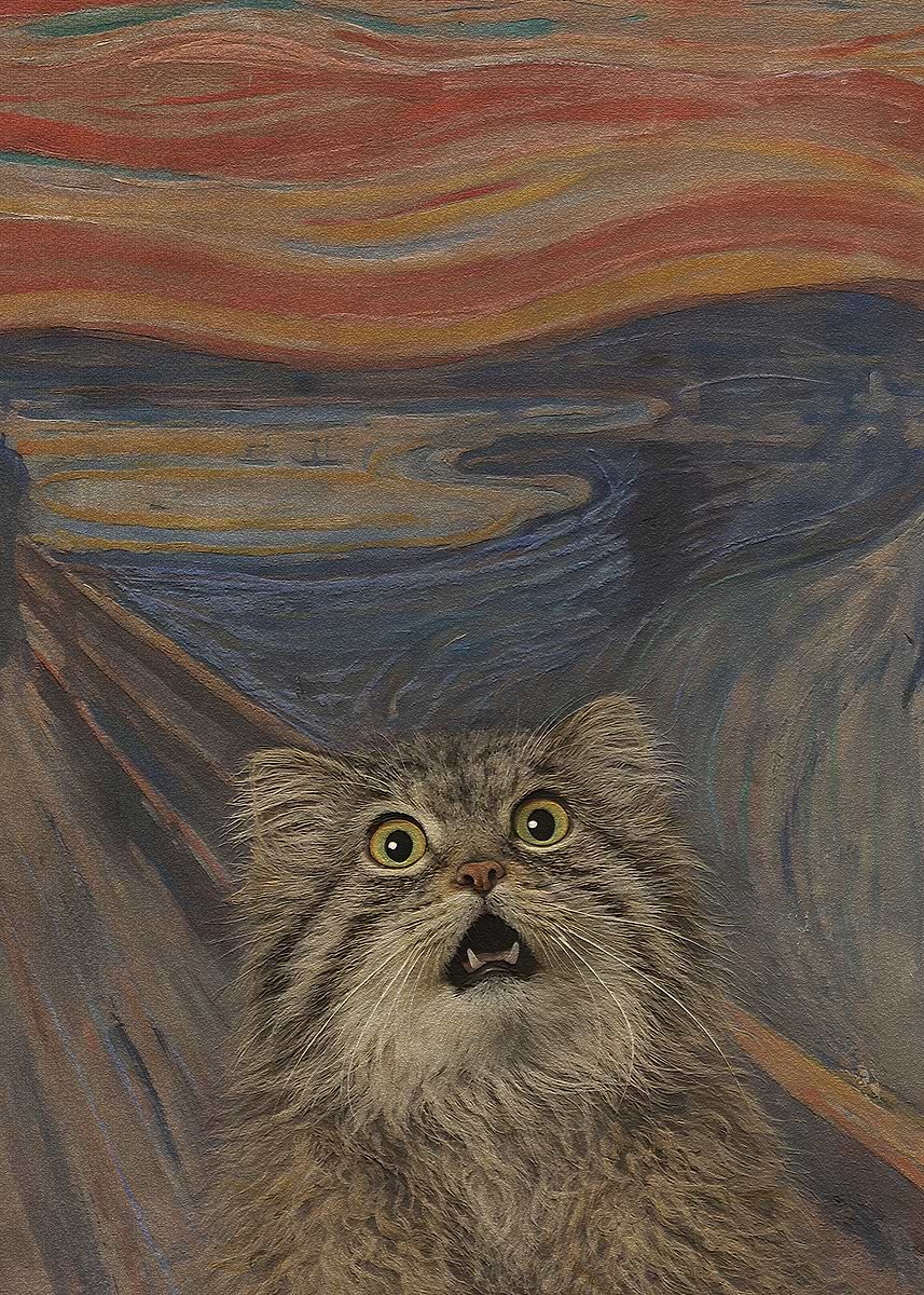'Cat Screaming in Edvard Munch's The Scream' Poster, picture, metal ...