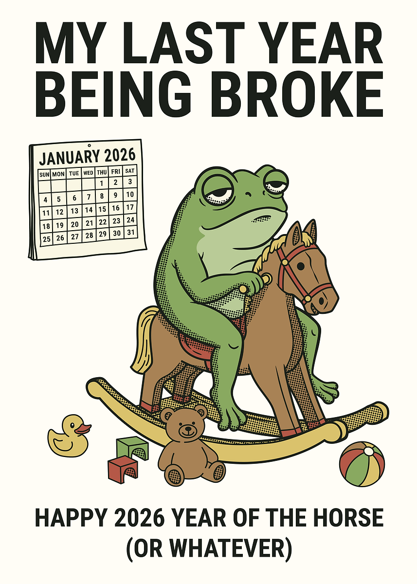 'MY LAST YEAR BEING BROKE' Poster, picture, metal print, paint by FAA ...