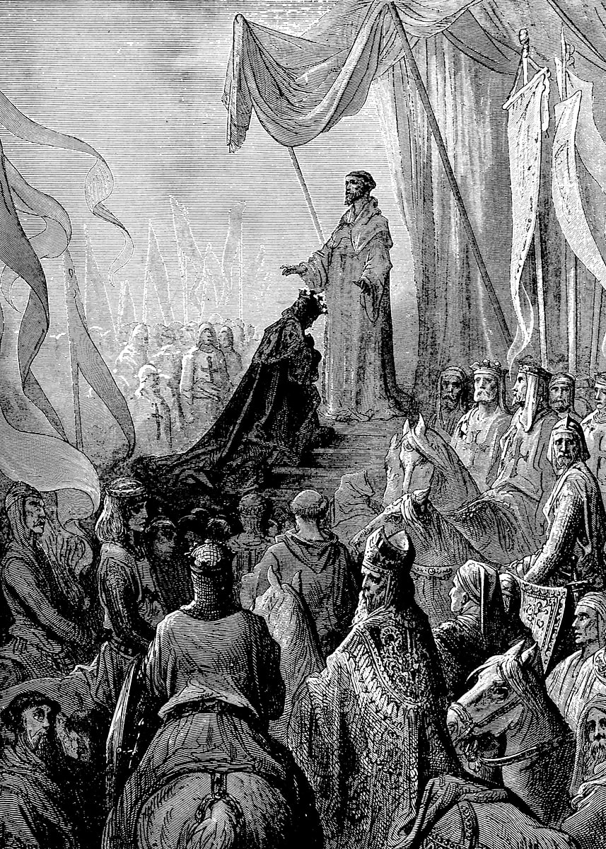 'Louis VII Receiving the Cross from Saint Bernard Gustave Dore Crusades ...