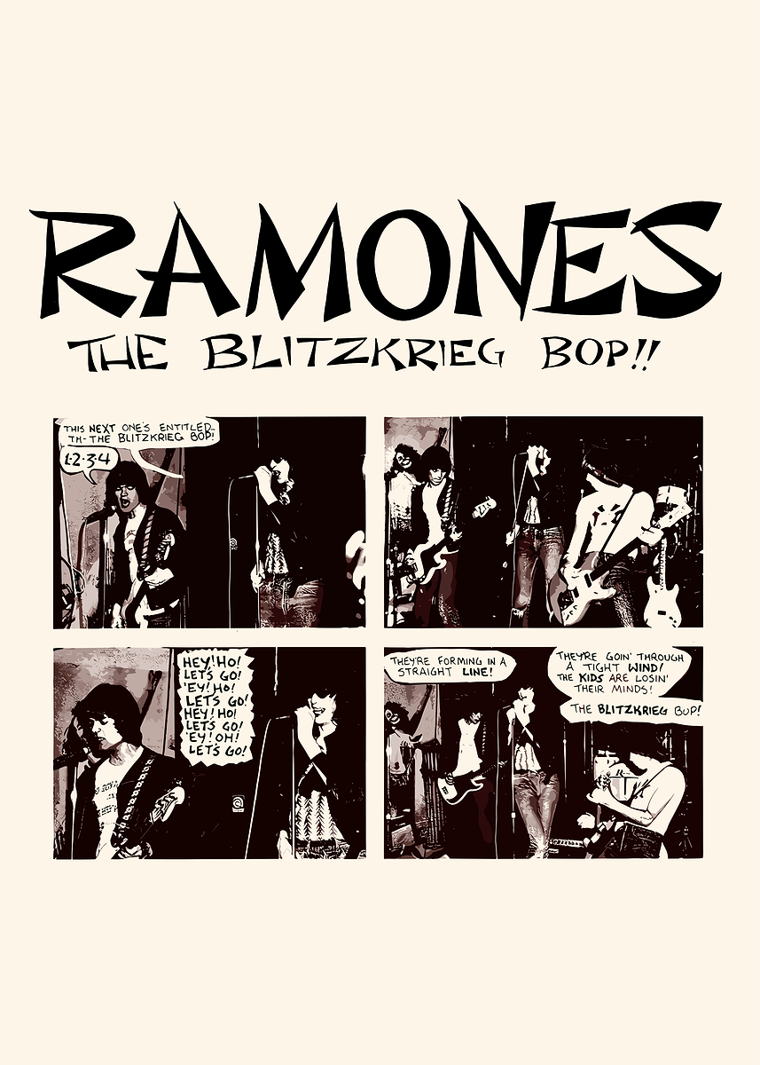'Ramones Blitzkrieg Bop Comic Art' Poster, picture, metal print, paint ...