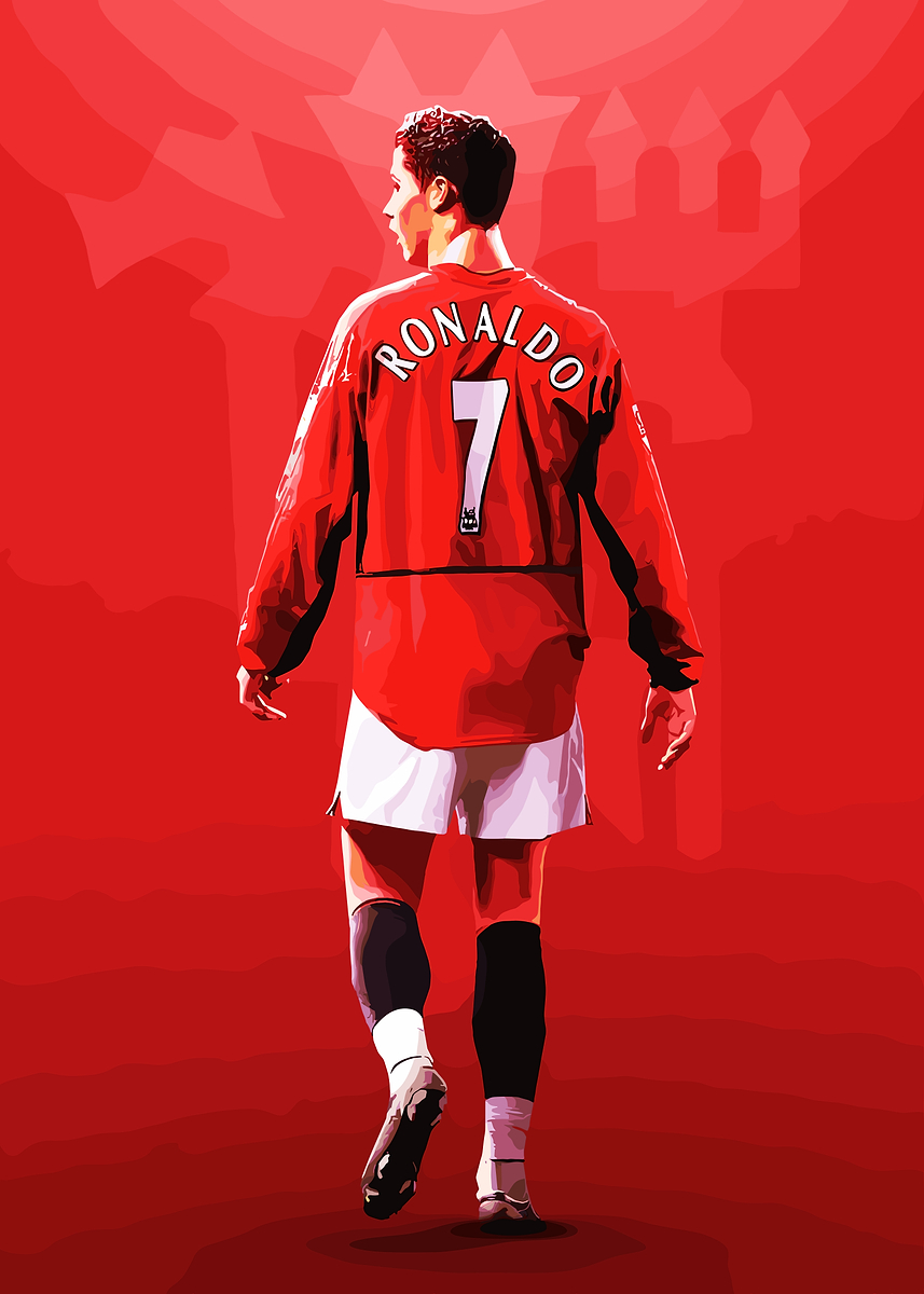 'Cristiano Ronaldo in Manchester United Jersey' Poster, picture, metal ...