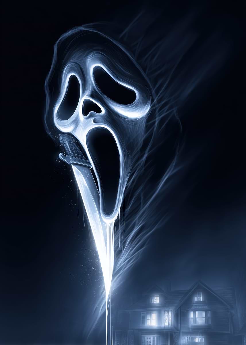 'Ghostface Mask' Poster, picture, metal print, paint by Ilyrin | Displate