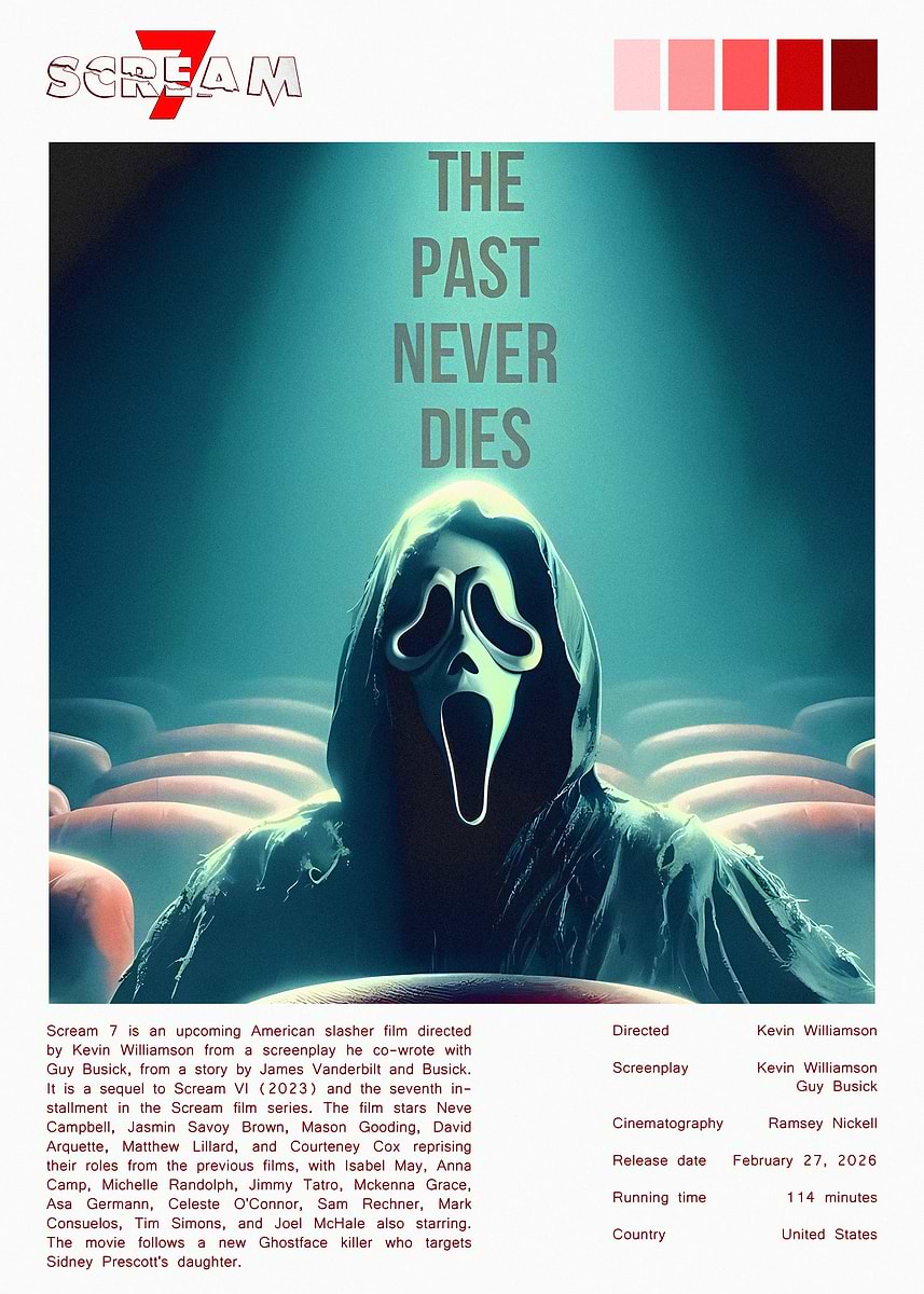 'Scream 7 Movie Poster' Poster, picture, metal print, paint by dinodoni ...