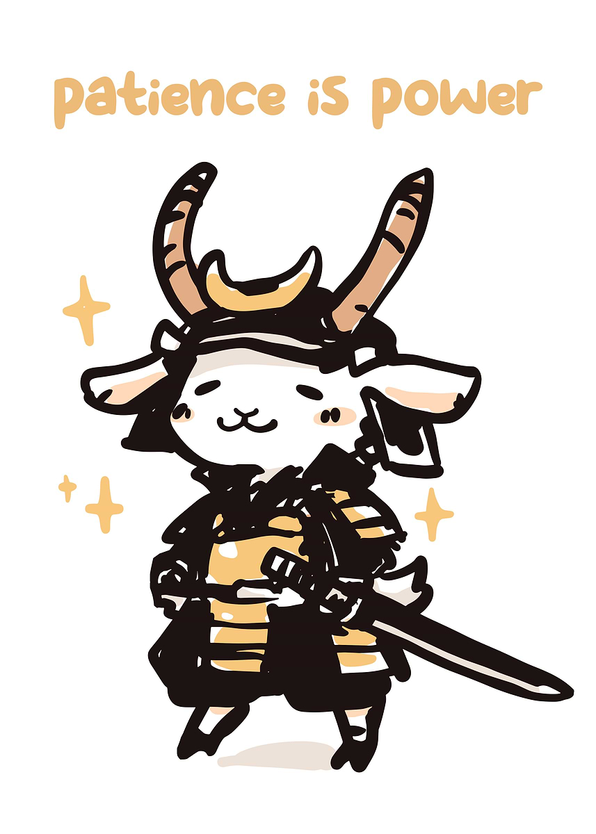 'Cute Samurai Goat with Sword' Poster, picture, metal print, paint by ...