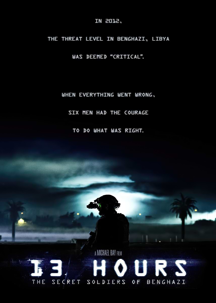 '13 Hours The Secret Soldiers of Benghazi Movie Poster' Poster, picture ...