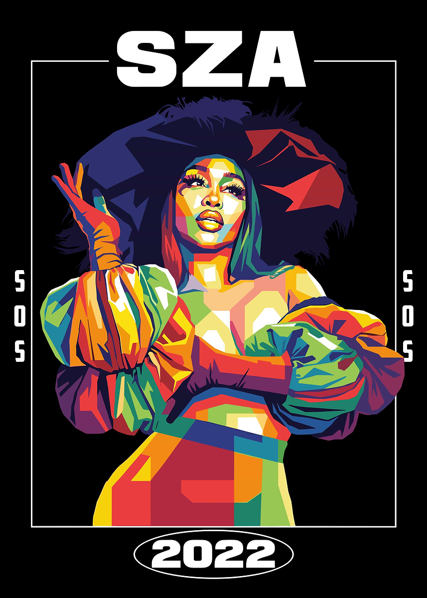 'SZA SOS 2022 Pop Art' Poster, picture, metal print, paint by Gastin ...
