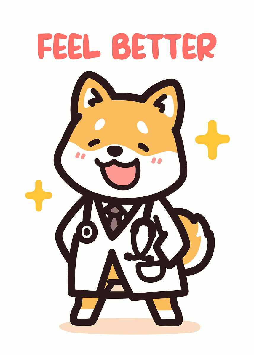 'Doctor Shiba Inu Dog' Poster, picture, metal print, paint by James ...