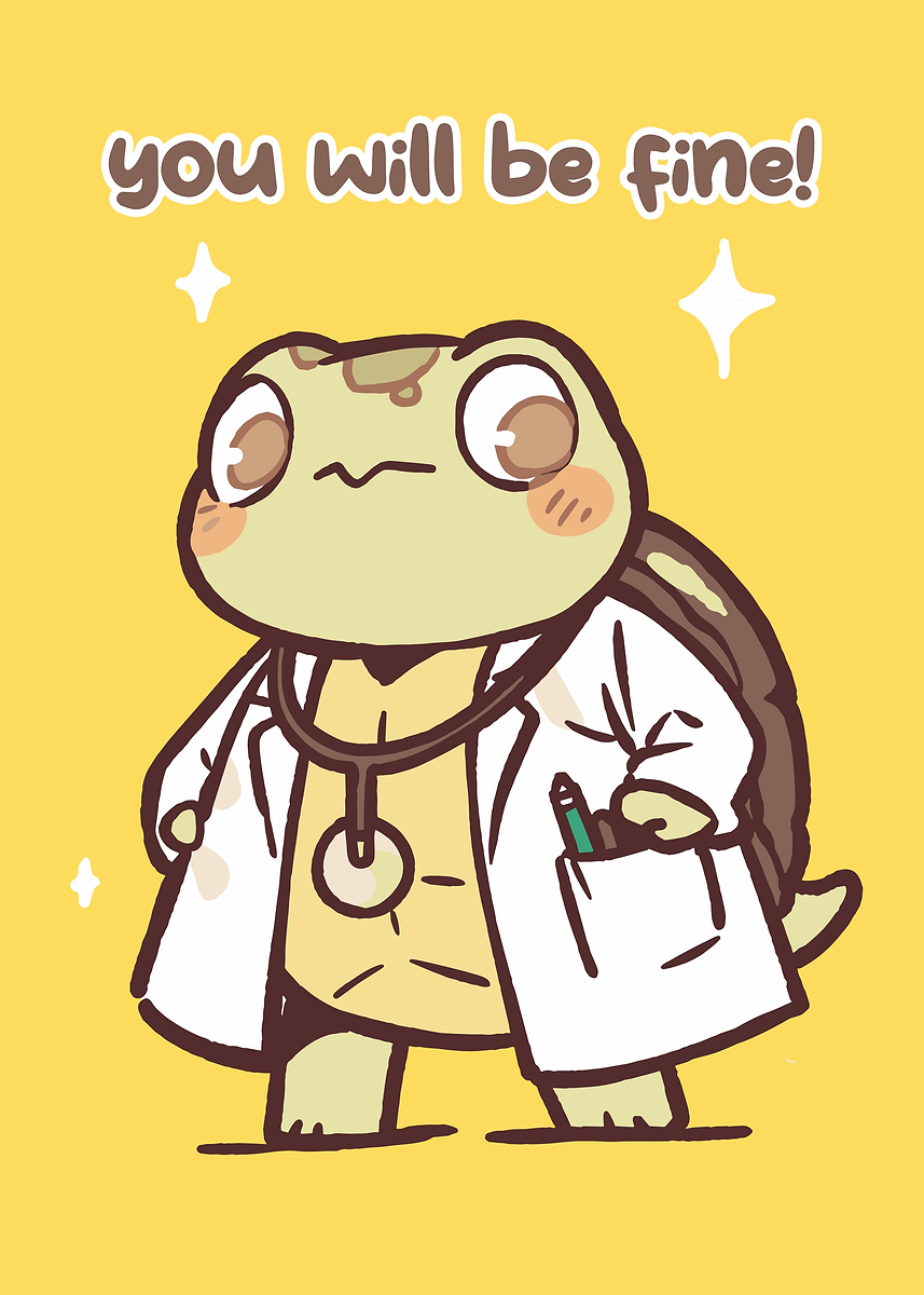 'Doctor Turtle Encouragement' Poster, picture, metal print, paint by ...