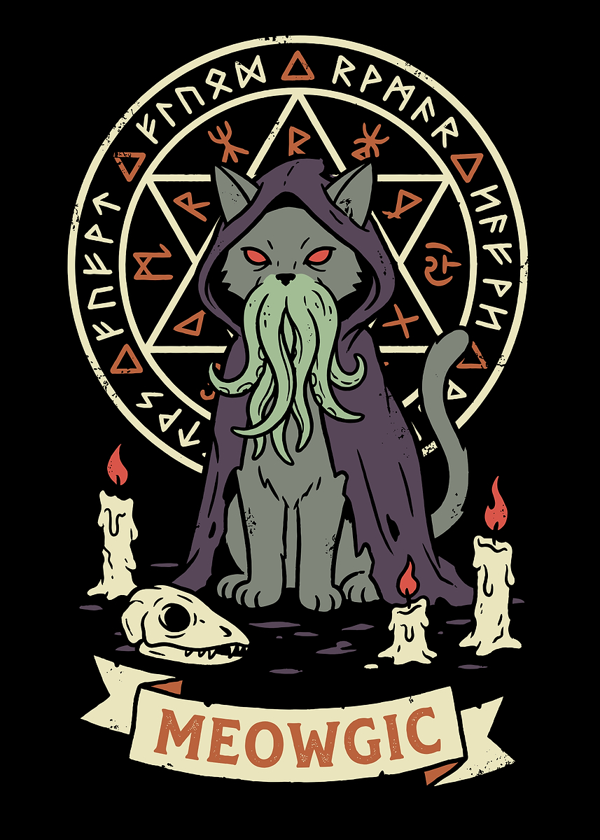 'Cthulhu Cat 'Meowgic'' Poster, picture, metal print, paint by EDSON ...