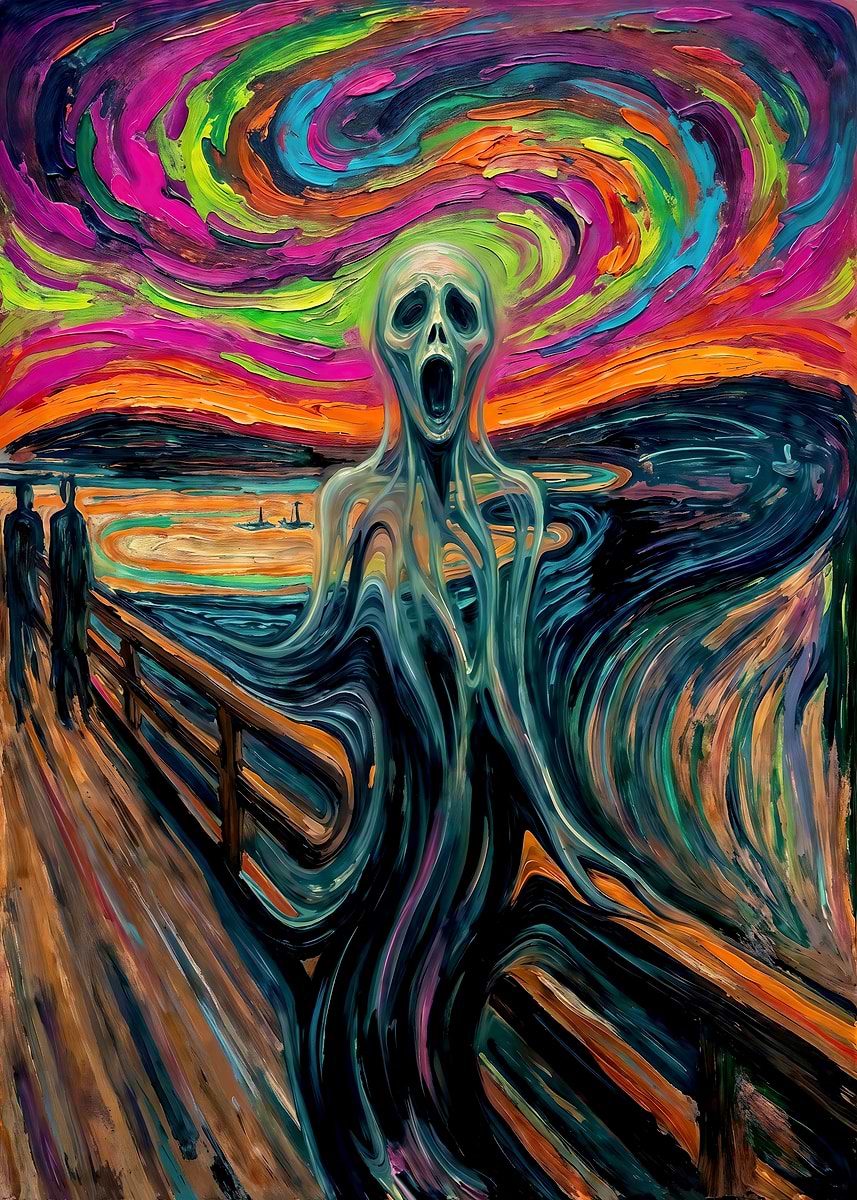 'The Scream — Infinite Howl' Poster, picture, metal print, paint by ...