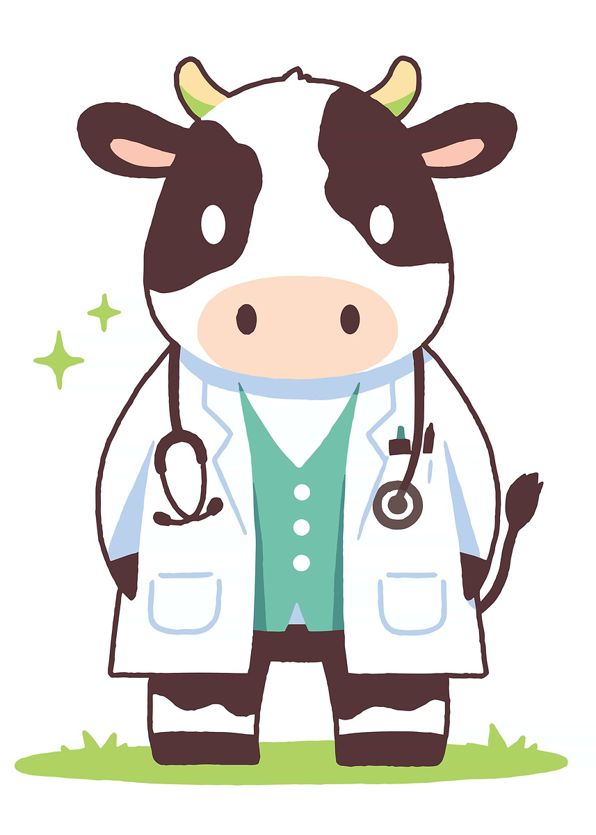 'Doctor Cow Cartoon' Poster, picture, metal print, paint by James ...