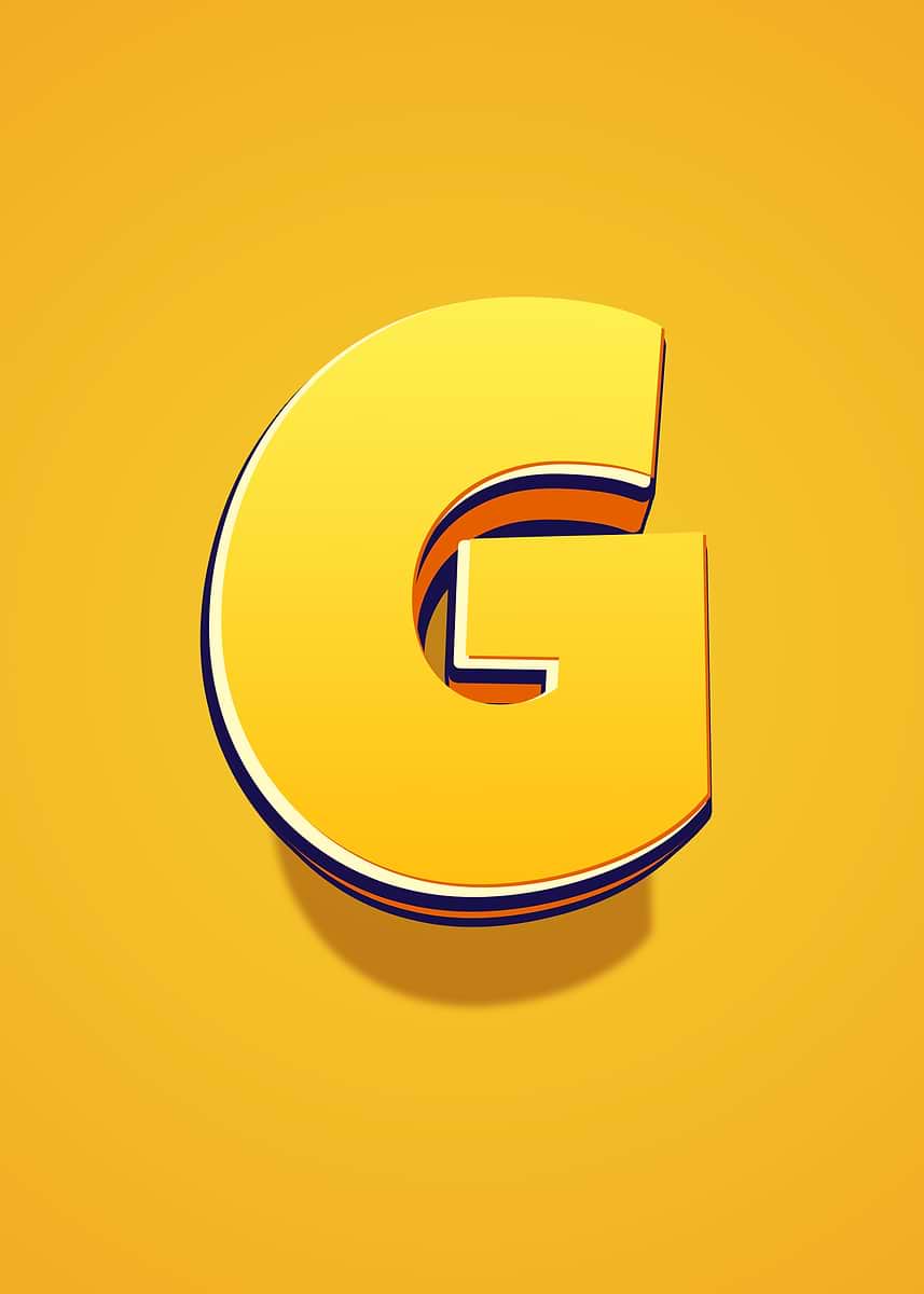 '3D Yellow Letter G' Poster, picture, metal print, paint by hiken three ...