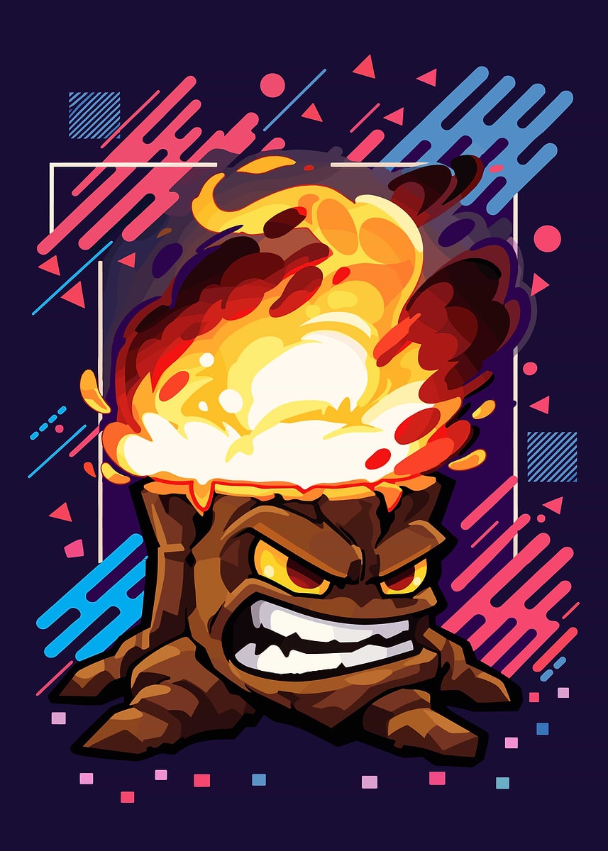 'Angry Fiery Tree Stump ' Poster, picture, metal print, paint by ...