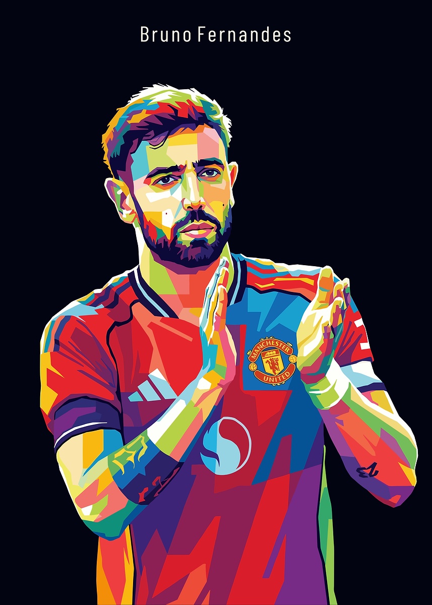 'Bruno Fernandes Pop Art' Poster, picture, metal print, paint by Papa ...
