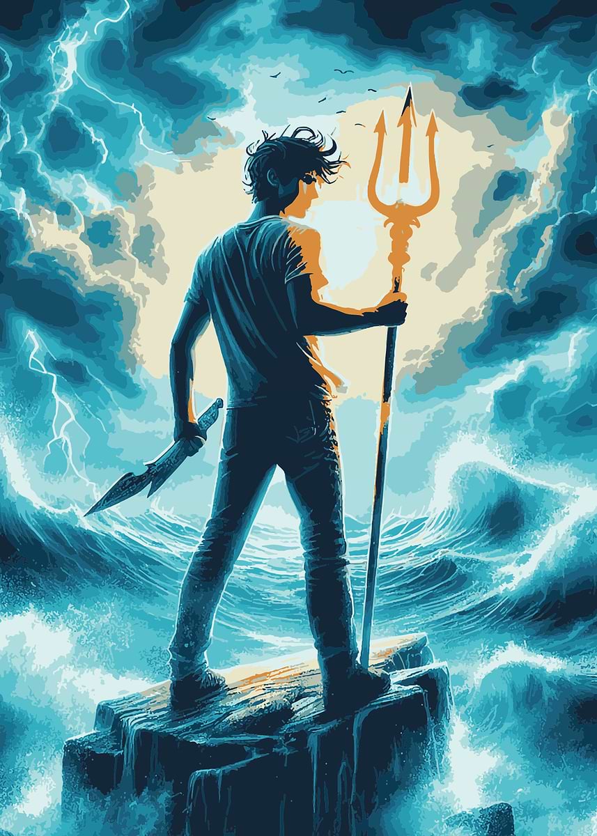 'Young Man with Trident and Sword' Poster, picture, metal print, paint ...