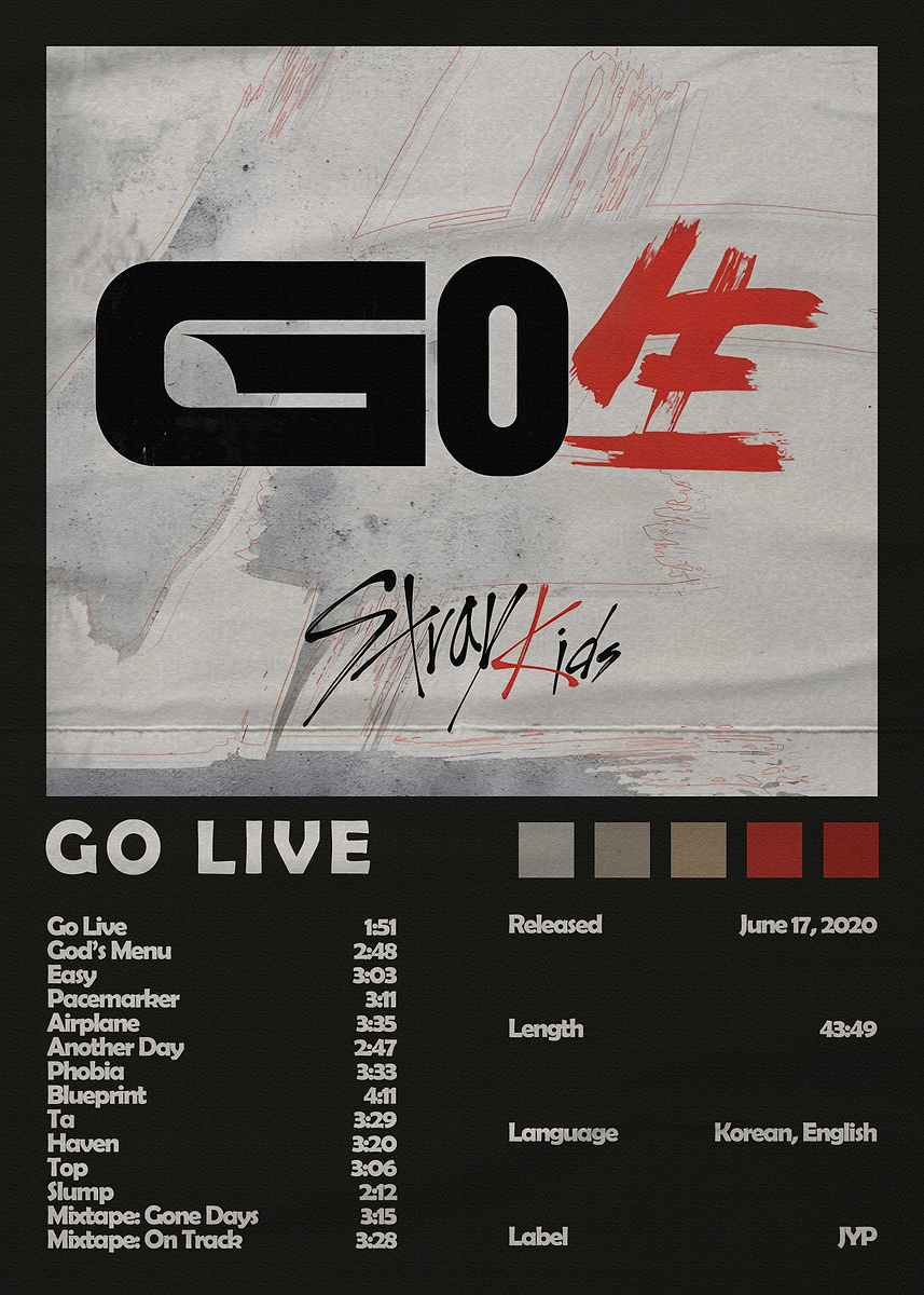 'Stray Kids GO LIVE Album Poster' Poster, picture, metal print, paint ...
