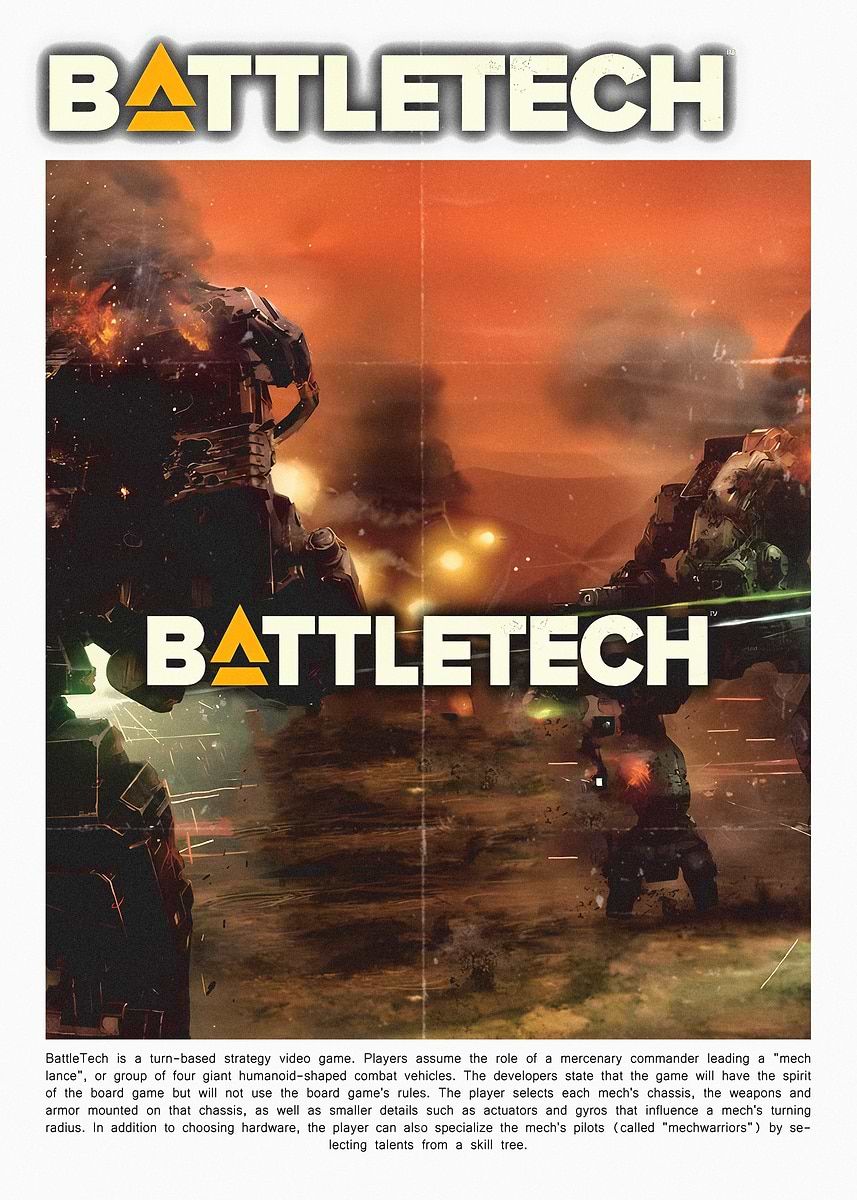 'BattleTech Video Game Cover Art' Poster, picture, metal print, paint ...