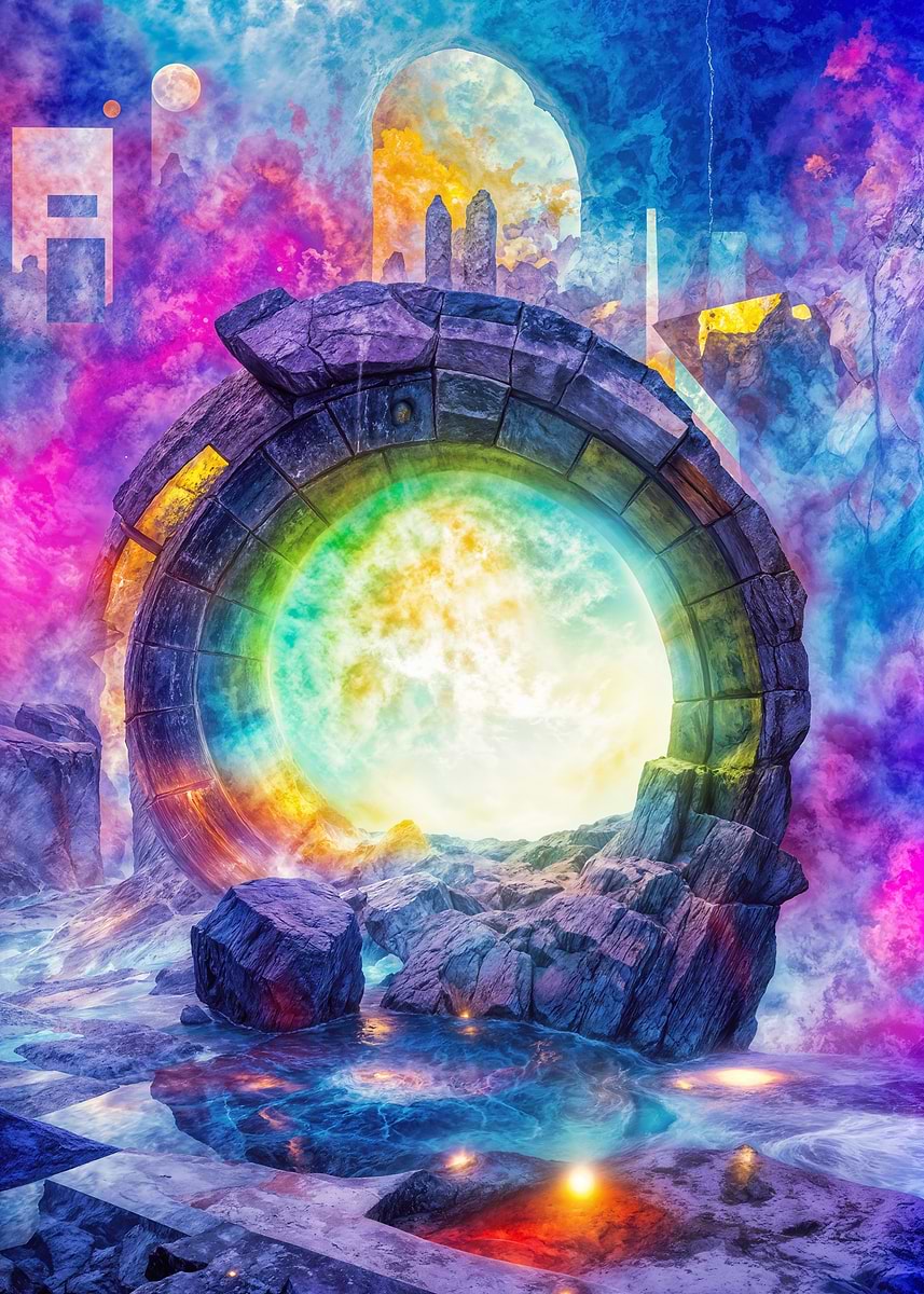 'Crystal Wreath, Unstable Portal' Poster, picture, metal print, paint ...