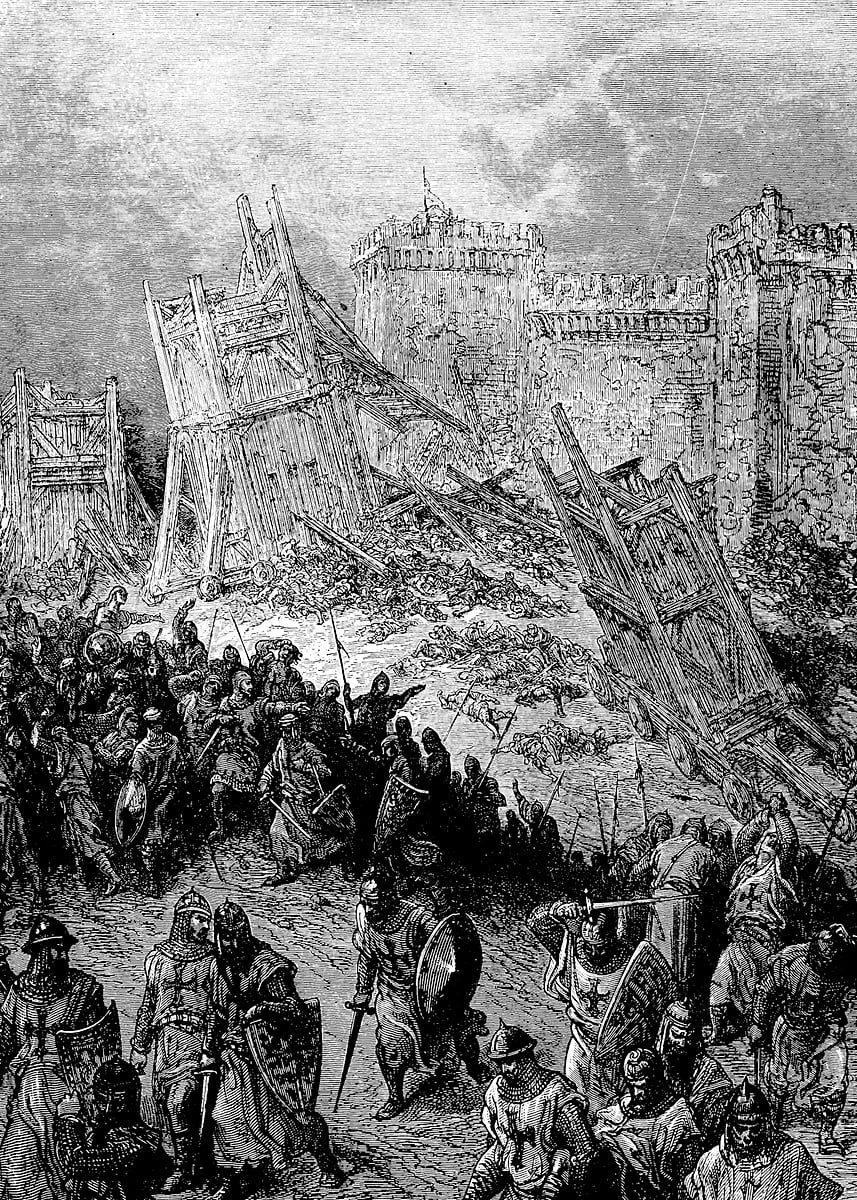 'Repulse of the Crusaders at Jerusalem Gustave Dore Crusades Engraving ...