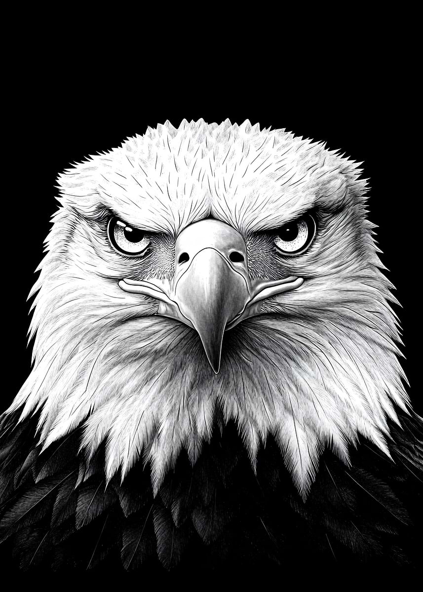 'Intense Eagle Portrait' Poster, picture, metal print, paint by maria ...