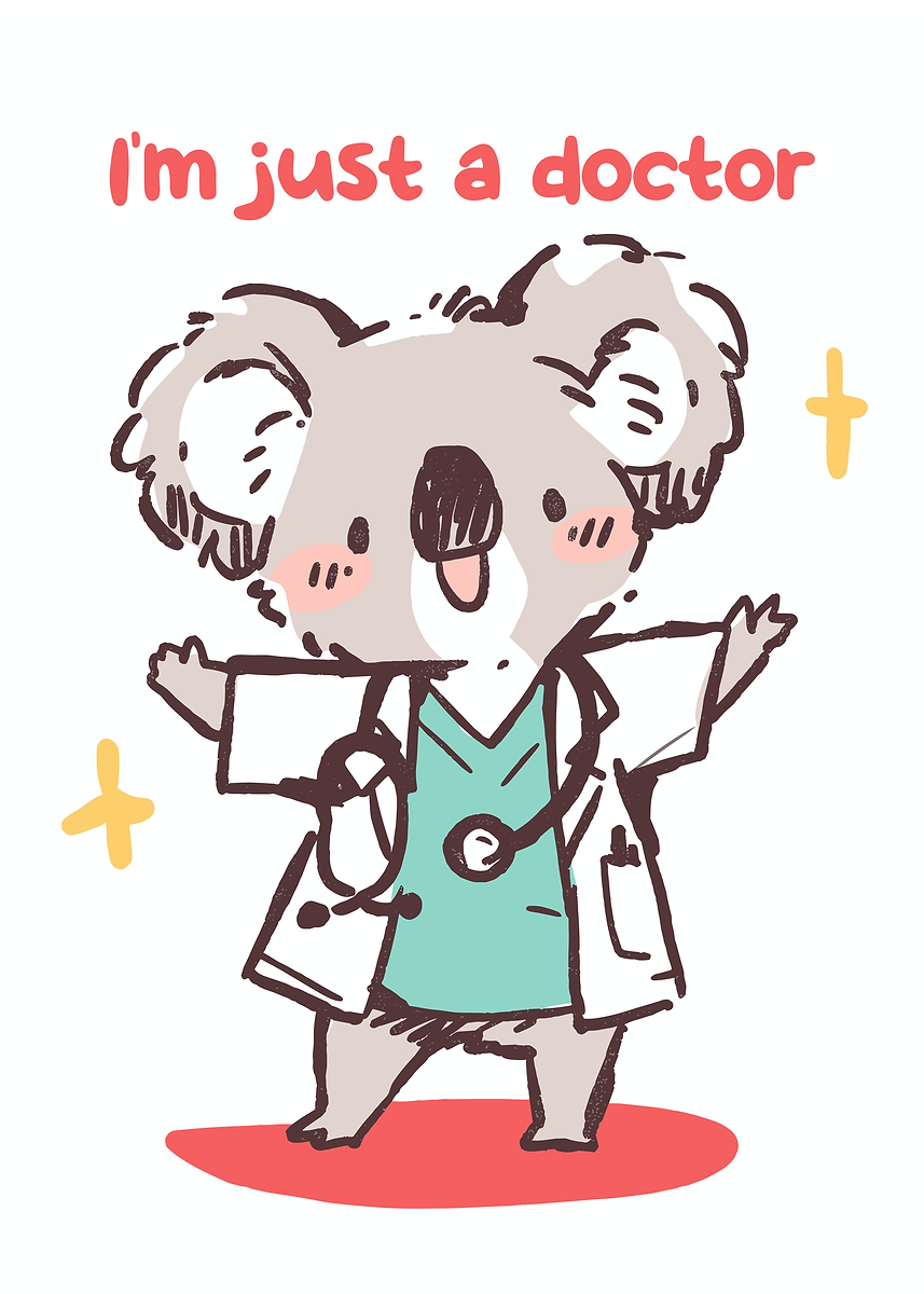 'Cute Koala Doctor with Stethoscope' Poster, picture, metal print ...