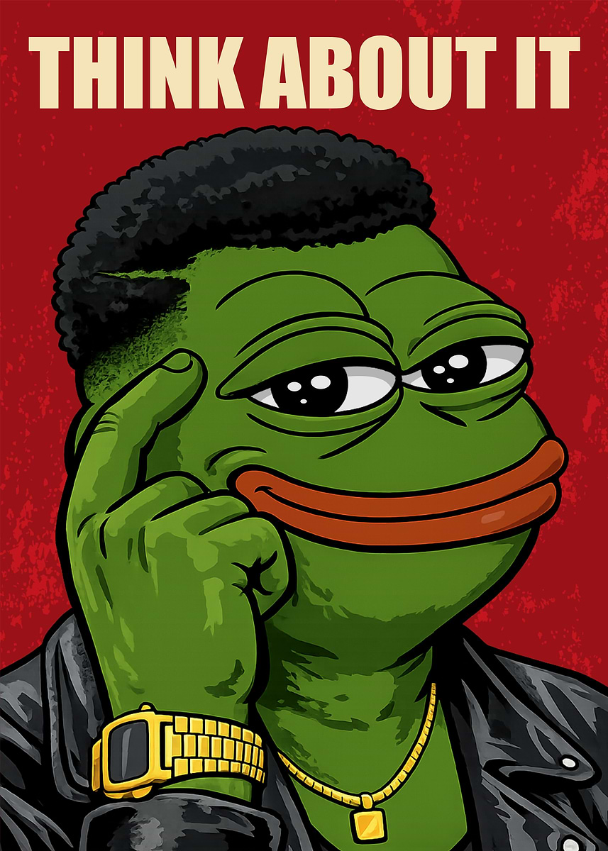 'Pepe the Frog 'Think About It'' Poster, picture, metal print, paint by ...