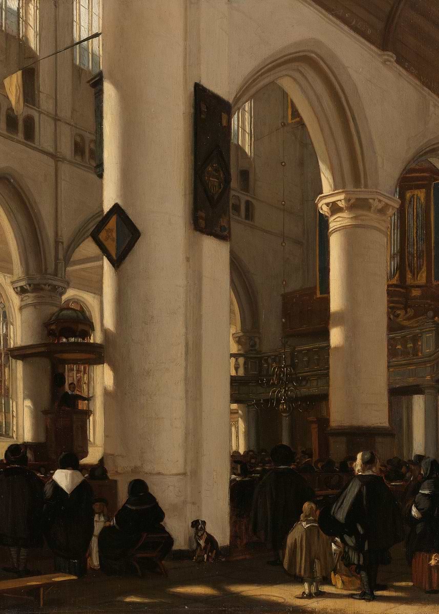'Interior of a Church with Congregation' Poster, picture, metal print ...
